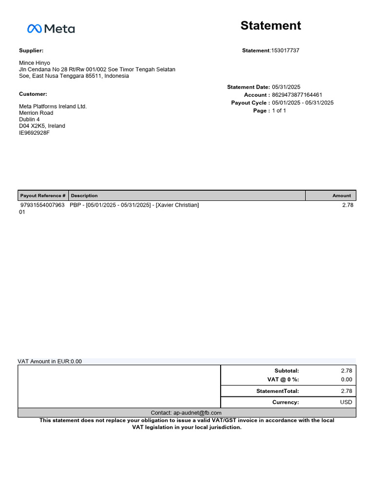 Statement 153017737 | PDF
