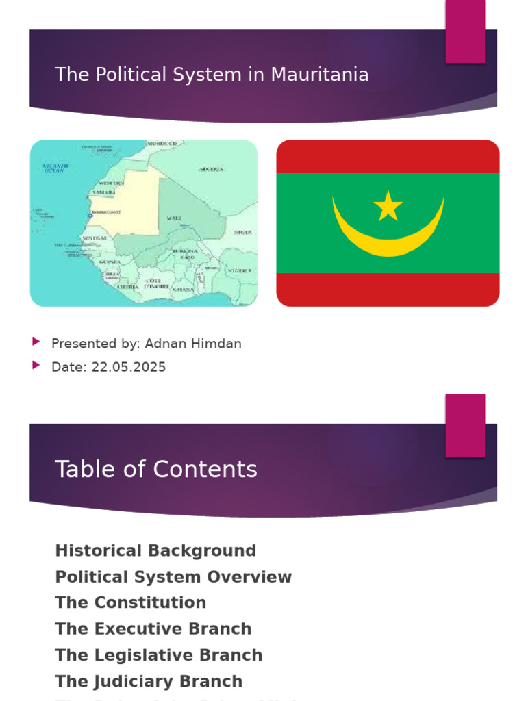 Mauritania Political System Presentation | PDF | Mauritania | Legislature