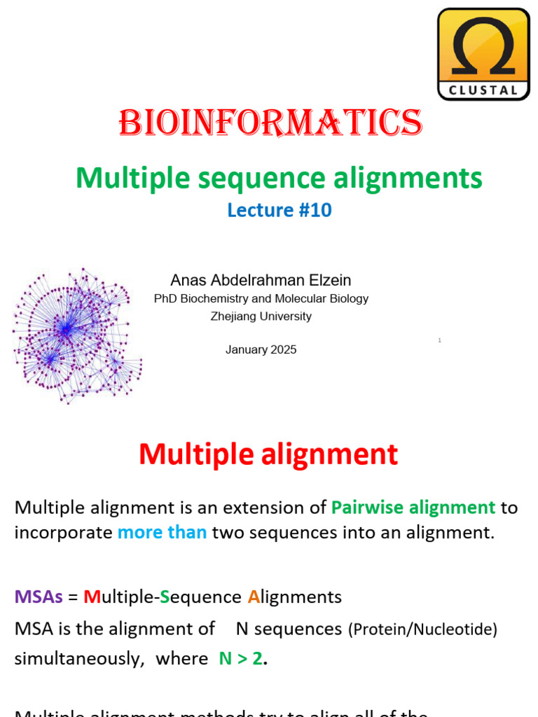 Lecture 10 (Multiple Sequences Alignment) | PDF | Sequence Alignment | Nucleic Acid Sequence