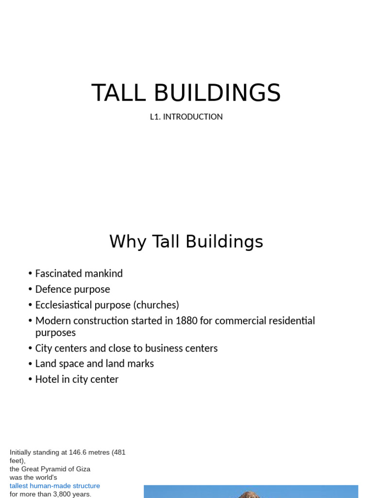 L1 Tall Buildings Introduction | PDF | Structural Engineering | Civil ...