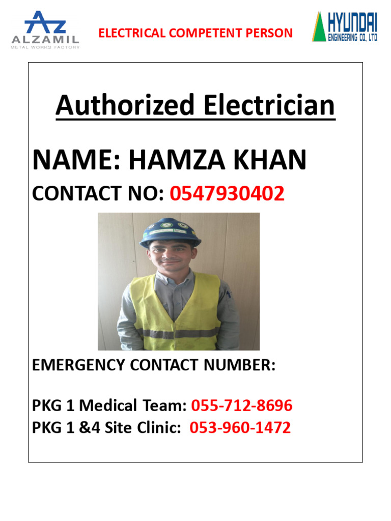 Electrical Competent Persons HAMZA | PDF