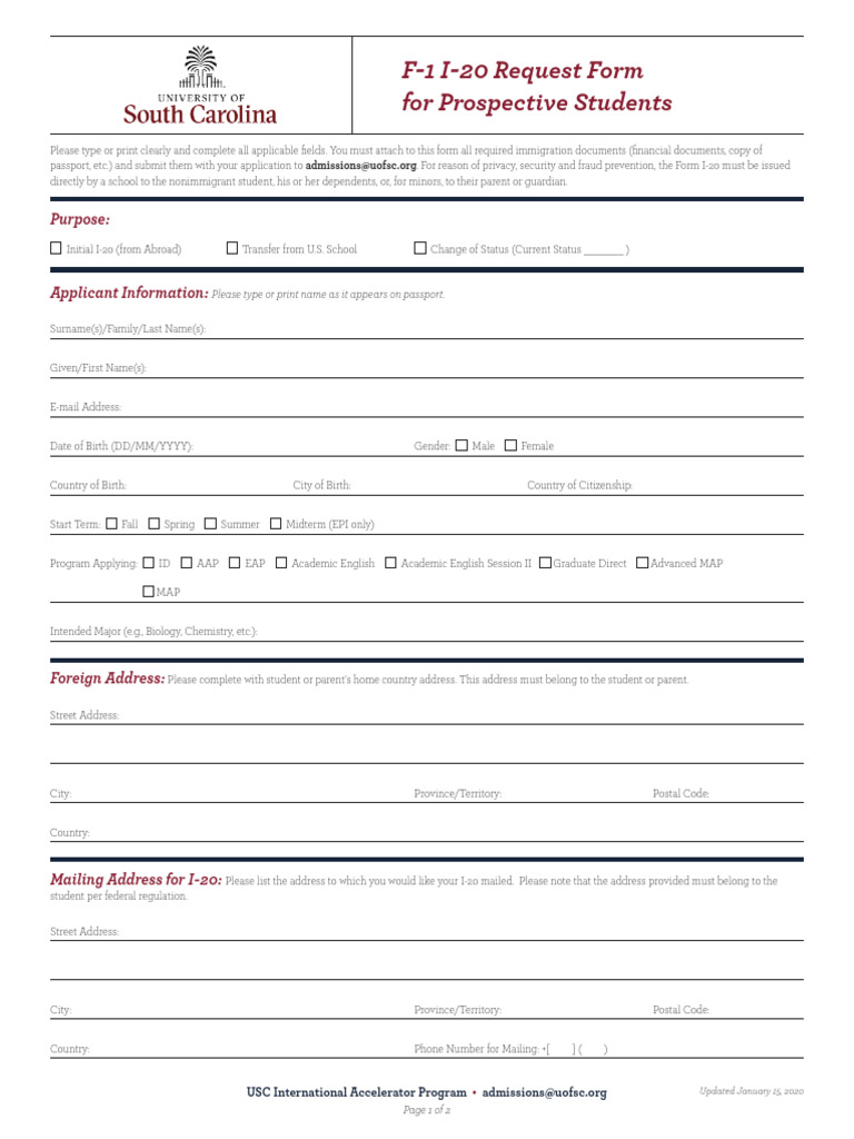 USC 18 Form I20 Request LR | PDF | Nationality Law | Cultural Globalization
