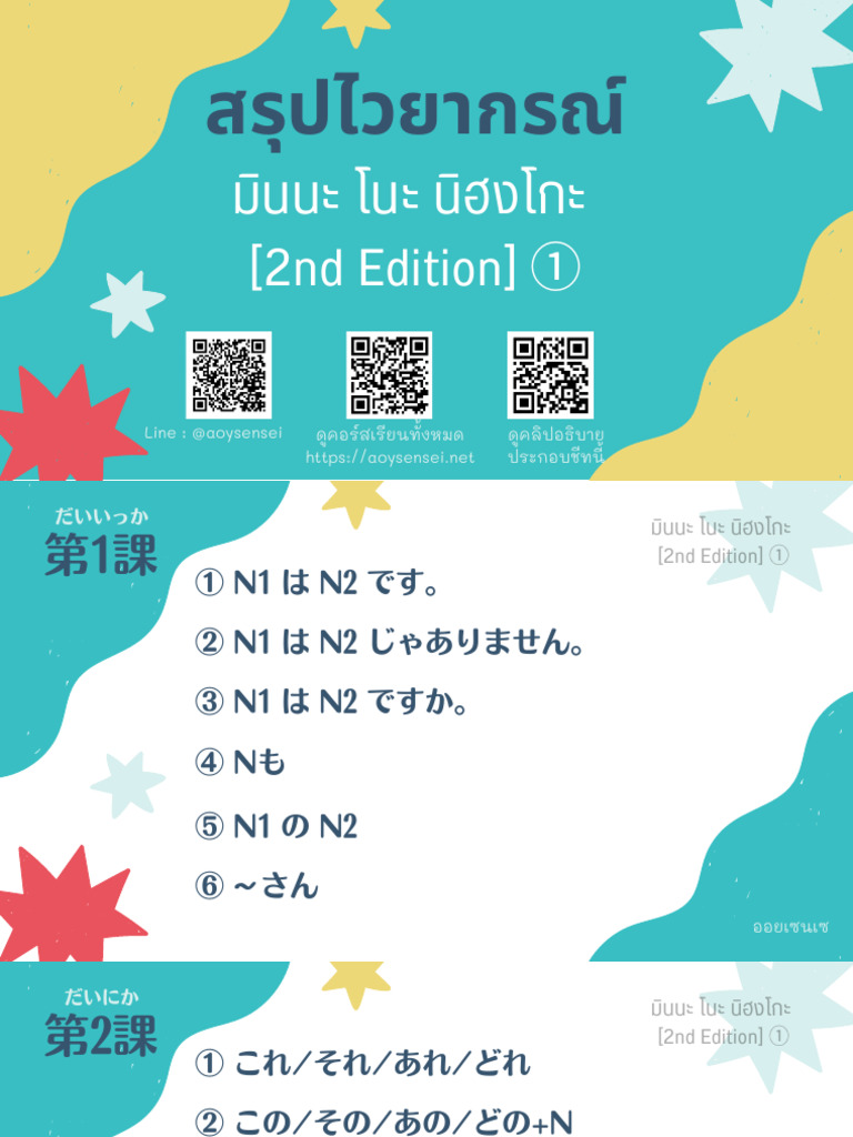 Grammar Minna 1 v.2 | PDF