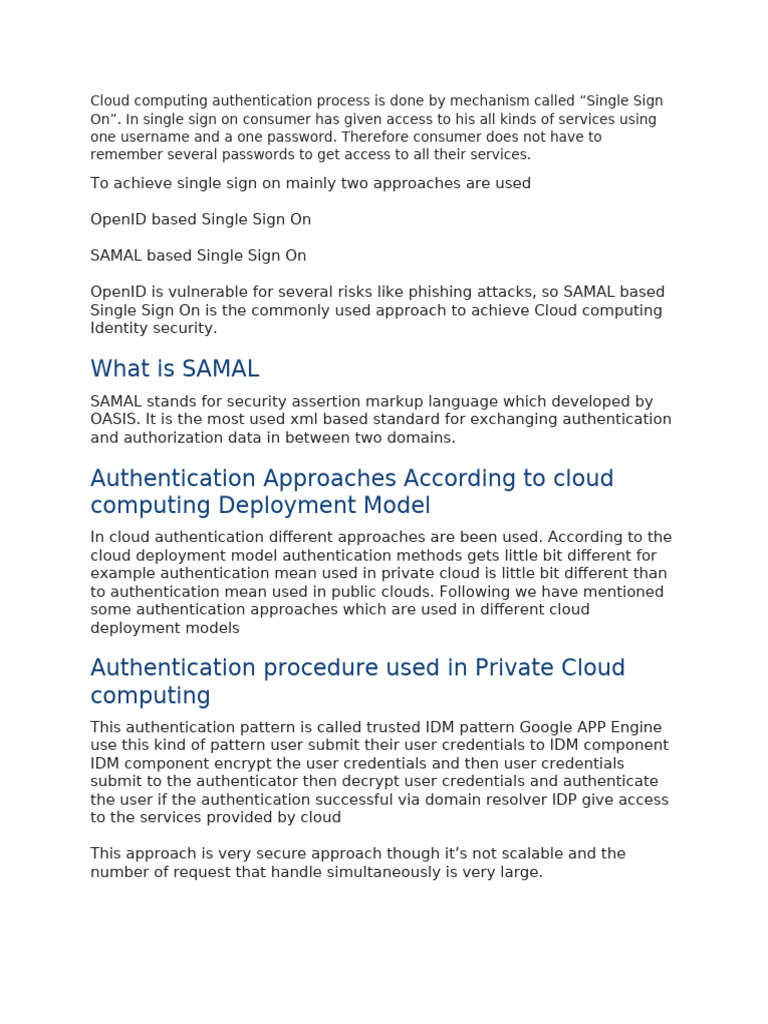 Cloud Computing Authentication | PDF | Authentication | Cloud Computing