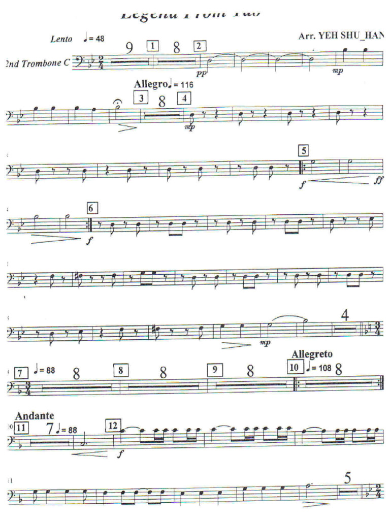 A Legend From Yao - Trombón 2º | PDF