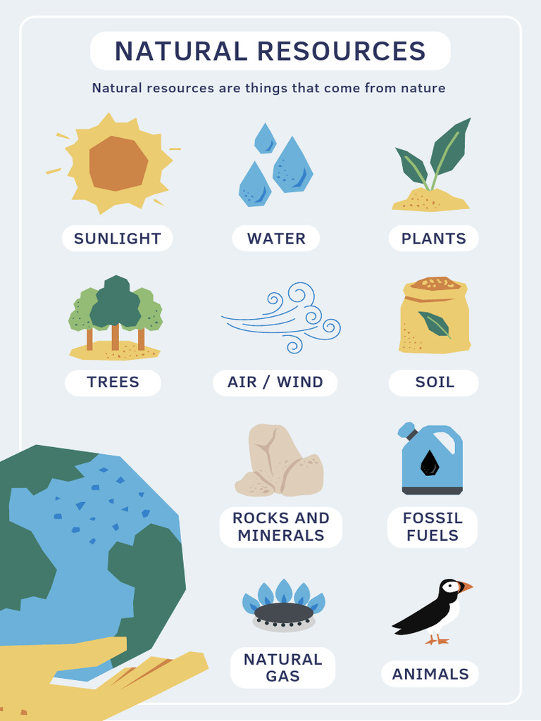 Natural Resources Poster in Colorful Illustrative Style | PDF