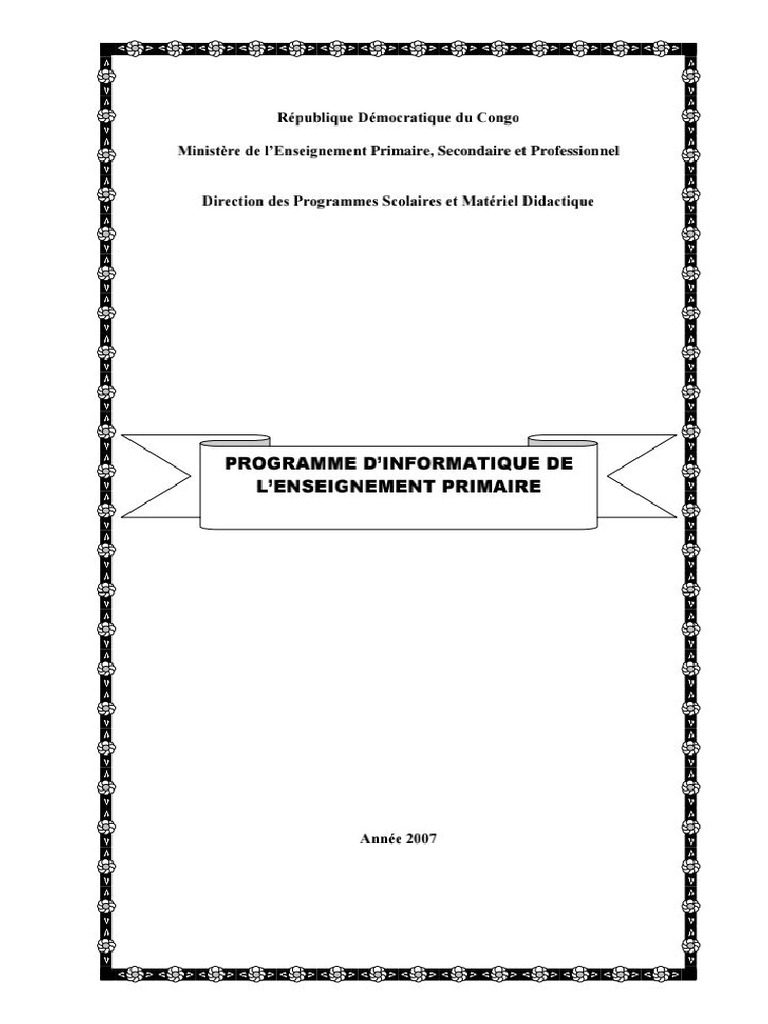 Programme D'infos Primaire | PDF