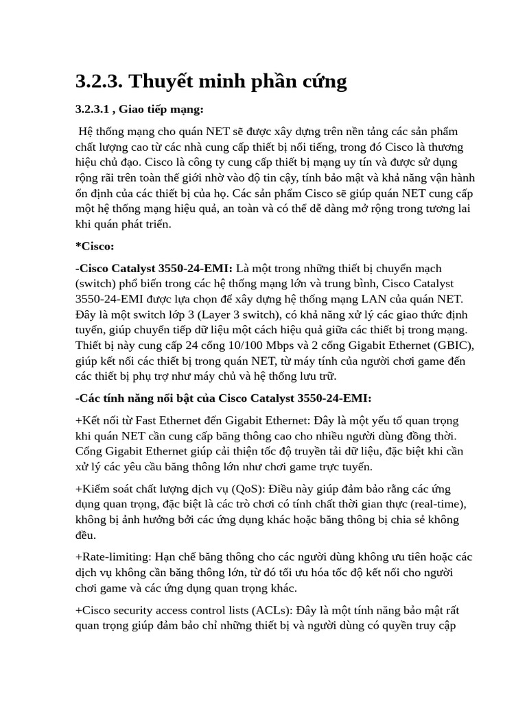 3.2.3. Thuyết minh phần cứng: 3.2.3.1, Giao tiếp mạng | PDF