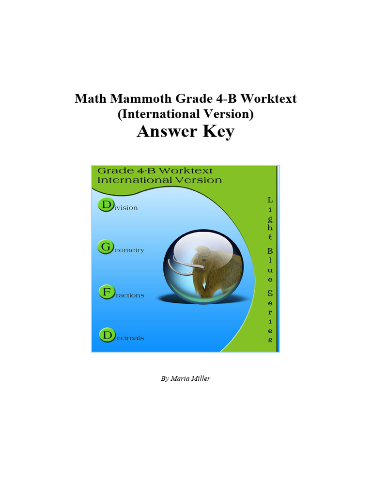 MathMammoth Grade4-B Answer-Key Int | PDF | Division (Mathematics) | Arithmetic