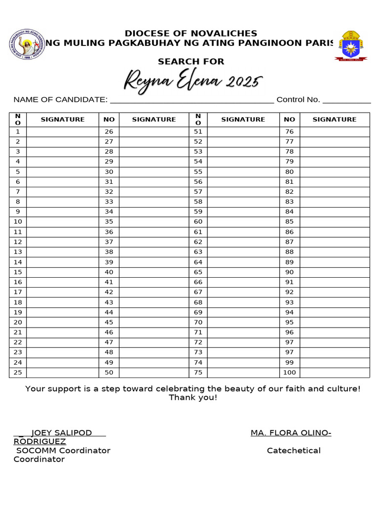 Signature Camp. Reyna Elena | PDF