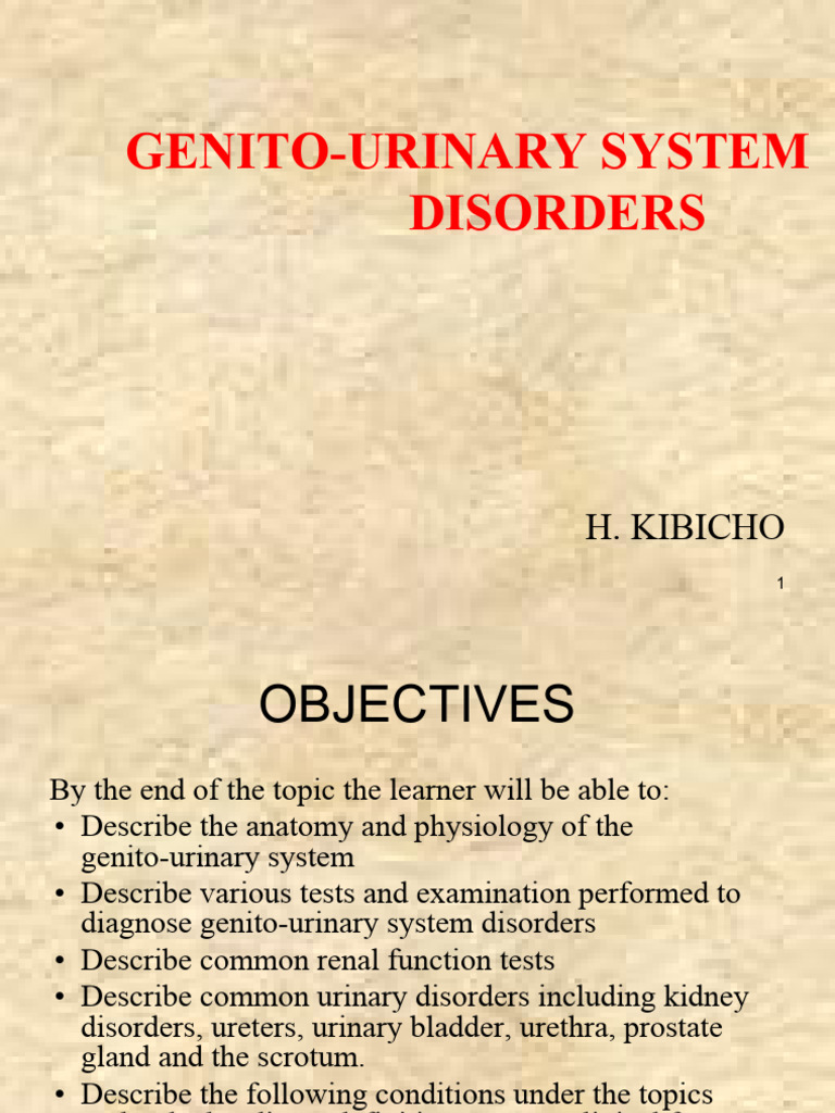 Genito-Urinary Disorders | PDF | Kidney | Medical Specialties
