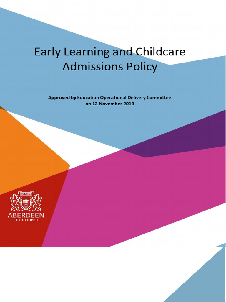 Early Learning and Childcare Admissions Policy | PDF | Child Care ...