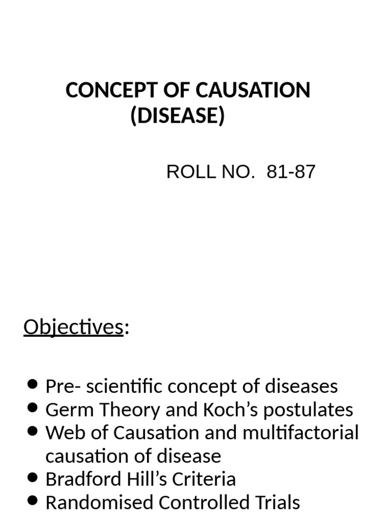 Understanding Disease Causation Concepts | PDF | Randomized Controlled ...