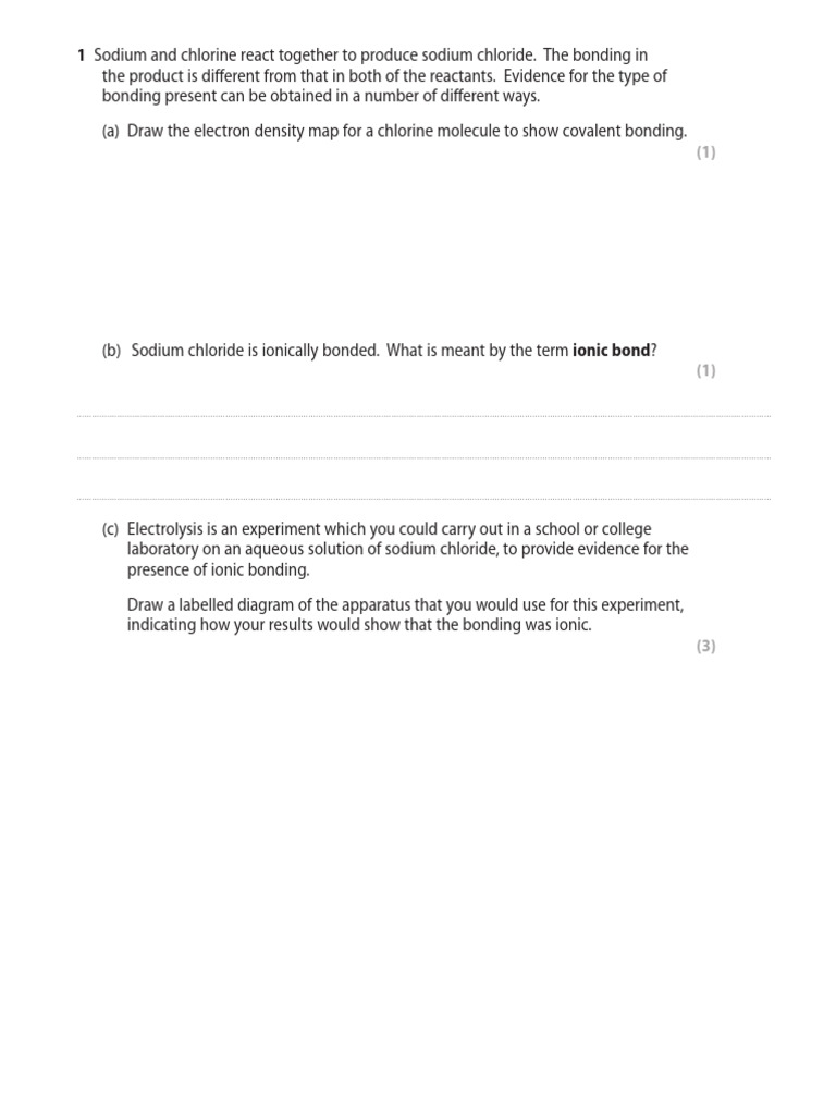 Ionic & Metallic Bonding QP | PDF | Chemical Bond | Chloride