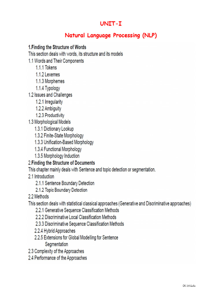 Unit-I NLP | PDF | Morphology (Linguistics) | Word