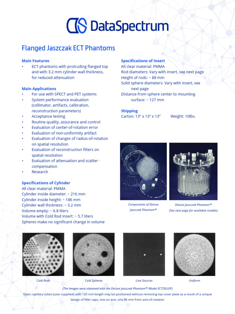 Flanged Jaszczak Phantoms | PDF | Applied And Interdisciplinary Physics
