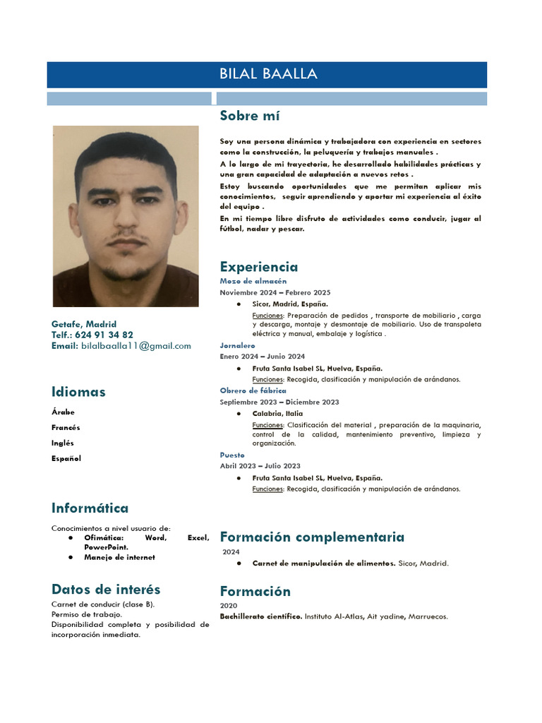 CV Bilal Baalla 3 | PDF