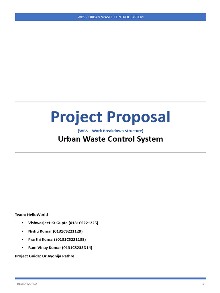 UWC - WBS-Project Proposal | PDF | Project Management | Databases