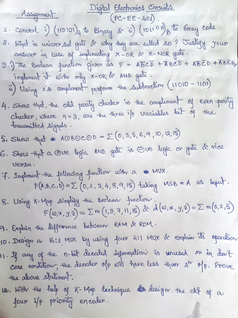 Digital Electronics Assignment | PDF