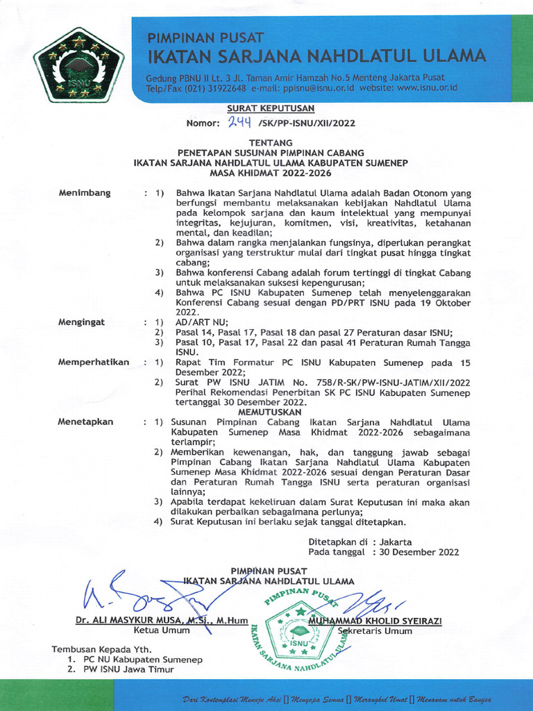 SK PC Isnu Sumenep | PDF