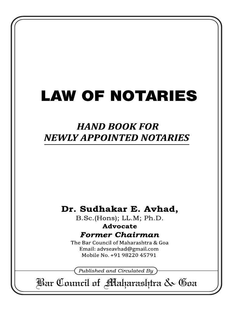 Law of Notaries - A HandBook | PDF