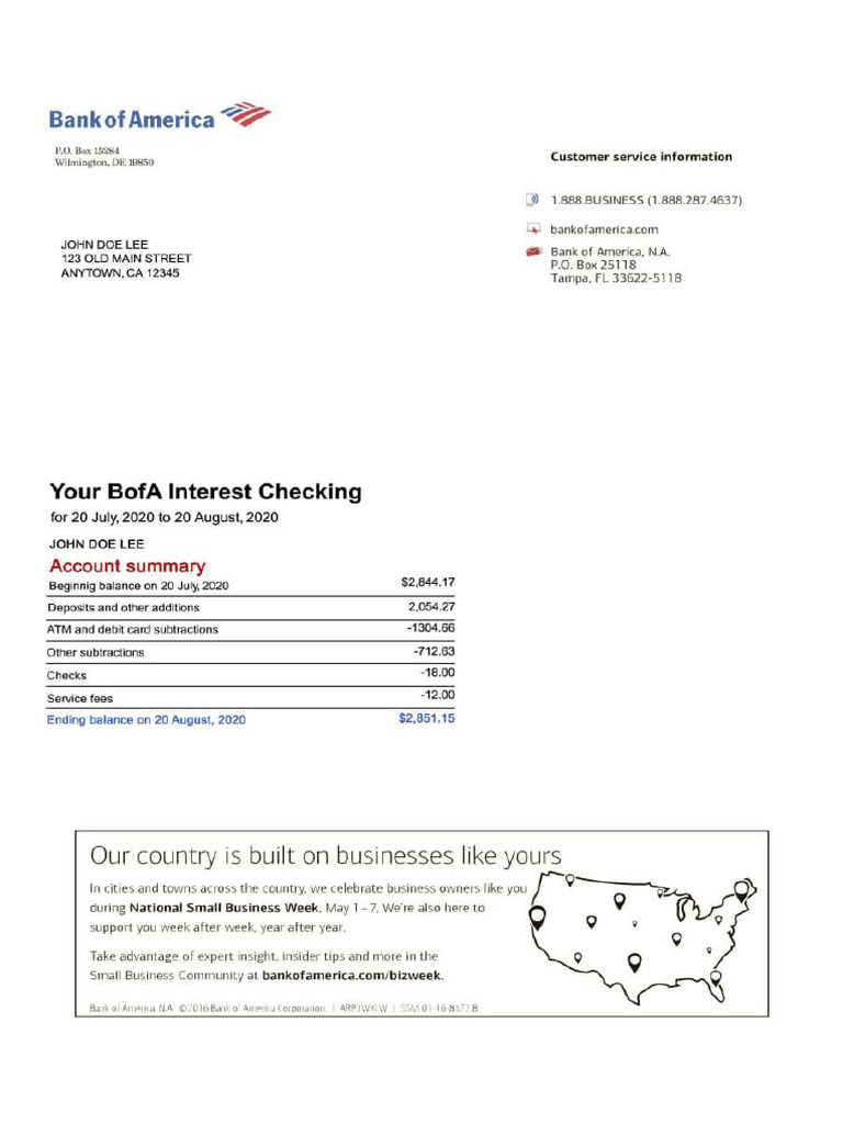 Bank of America Statement Result Image+(1) 1 | PDF