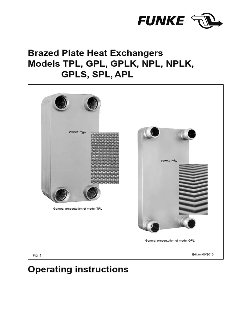 Funke Brazed Plate Heat Exchanger Guide | PDF | Heat Exchanger | Pump