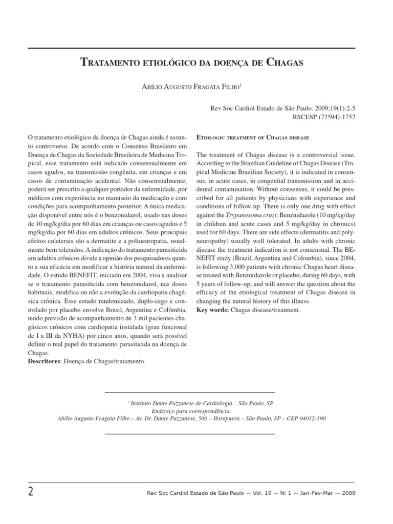 37 - Tratamento Etiológico Da Doença de Chagas | PDF | Remédio ...