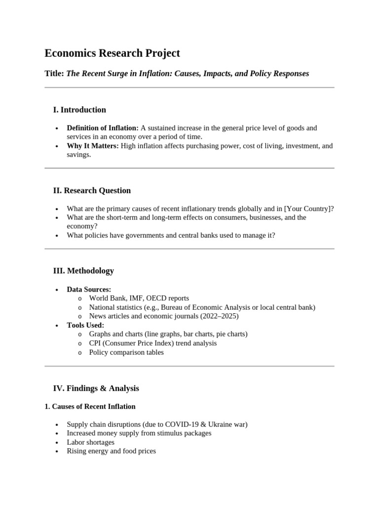 Economics Research Project Q1 | PDF | Cost Of Living | Inflation