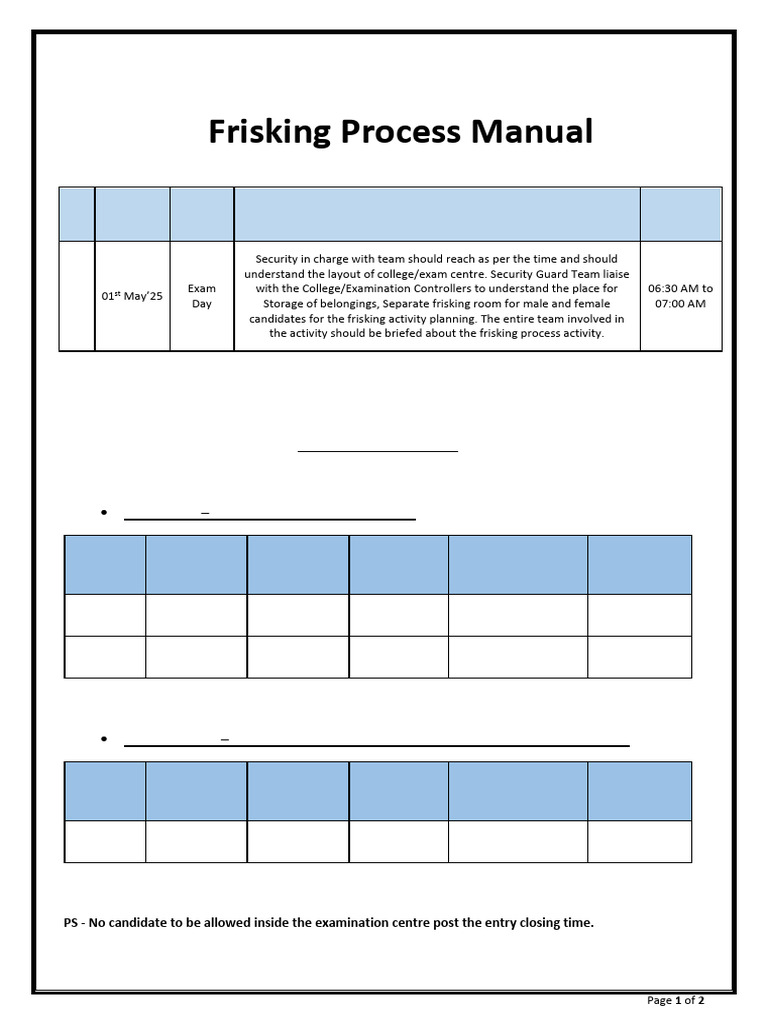 Frisking Process | PDF | Identity Document | Authentication