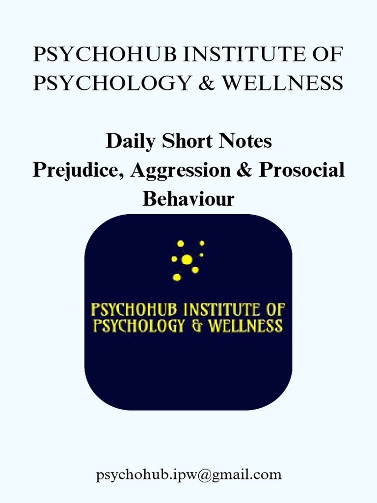 Daily Short Notes Prejudice, Aggression & Prosocial Behaviour 20250610 ...