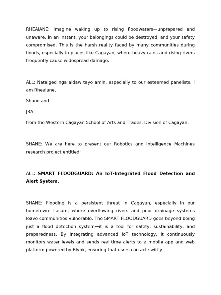 Smart Floodguard: IoT Flood Alert System | PDF | Emergency Evacuation ...