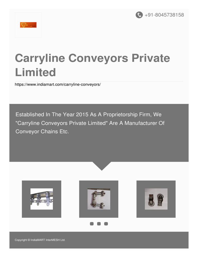 Carryline Conveyors Private Limited | PDF | Freight Transport | Industrial Equipment
