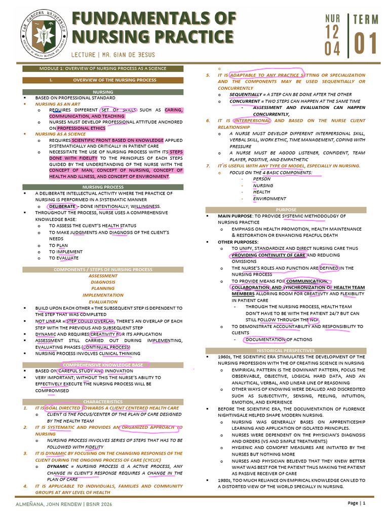 Module 1 - Overview-Of-Nursing-Process-As-A-Science | PDF | Nursing ...