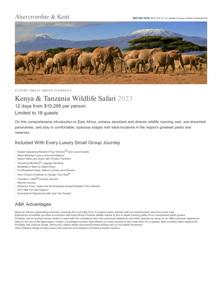 Kenya&Tanzania Wildlife Safari | PDF