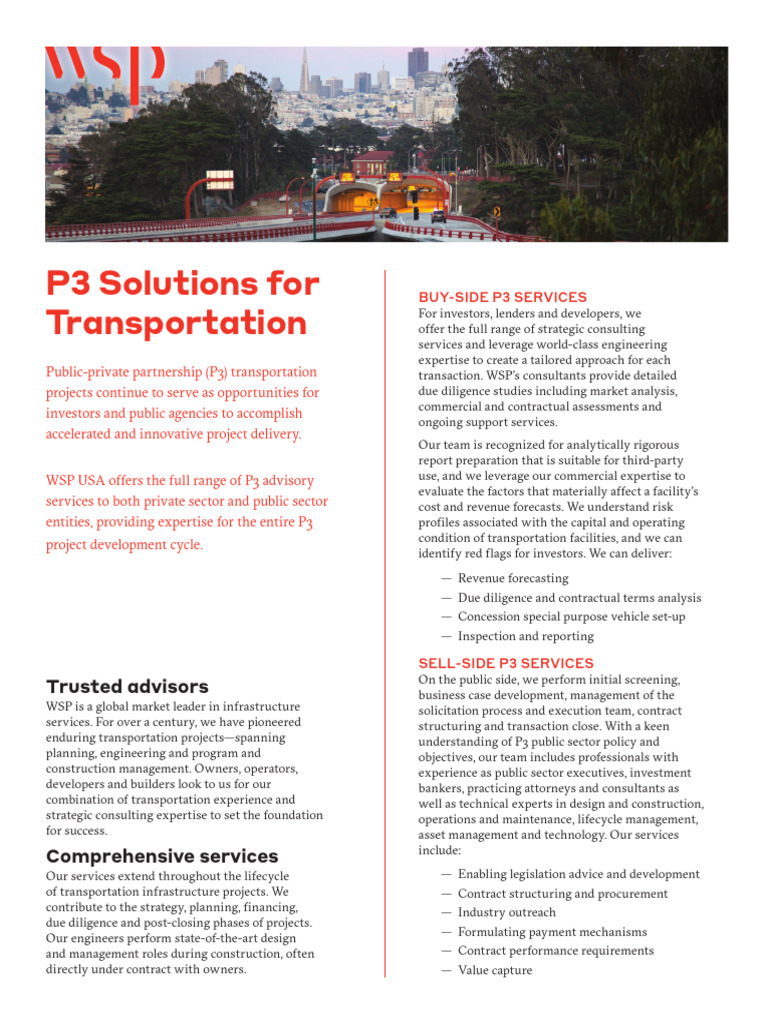 P3 Solutions For Transportation Fact Sheet | PDF | Public–Private ...