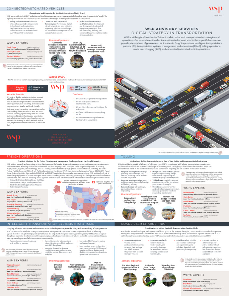WSP Advisory Services Digital Strategy Transportation 2024 | PDF ...