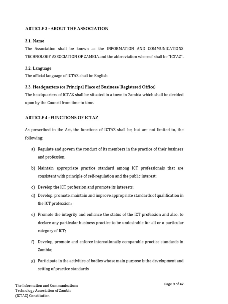 Ictaz-Final-Constitution - 2022 | PDF | Academic Degree | Profession