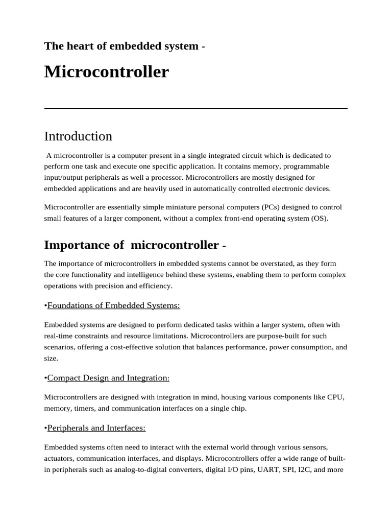 Microcontrollers in Robotics Explained | PDF | Microcontroller ...