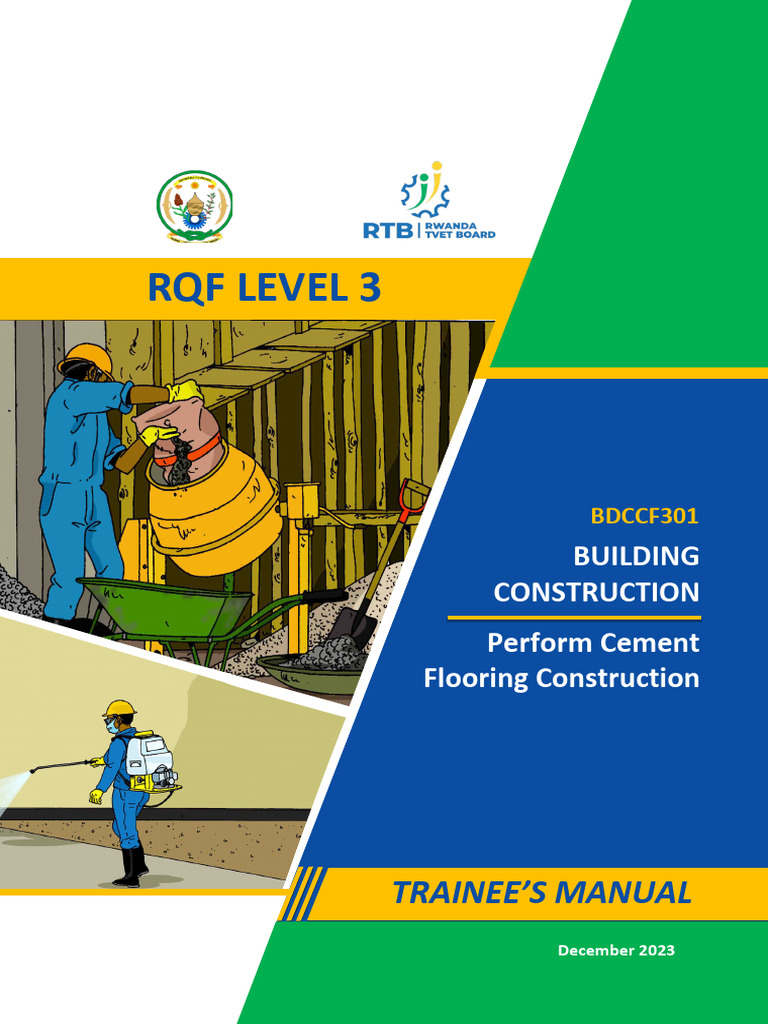 Trainee Manual - Cement Flooring | PDF | Concrete | Flooring