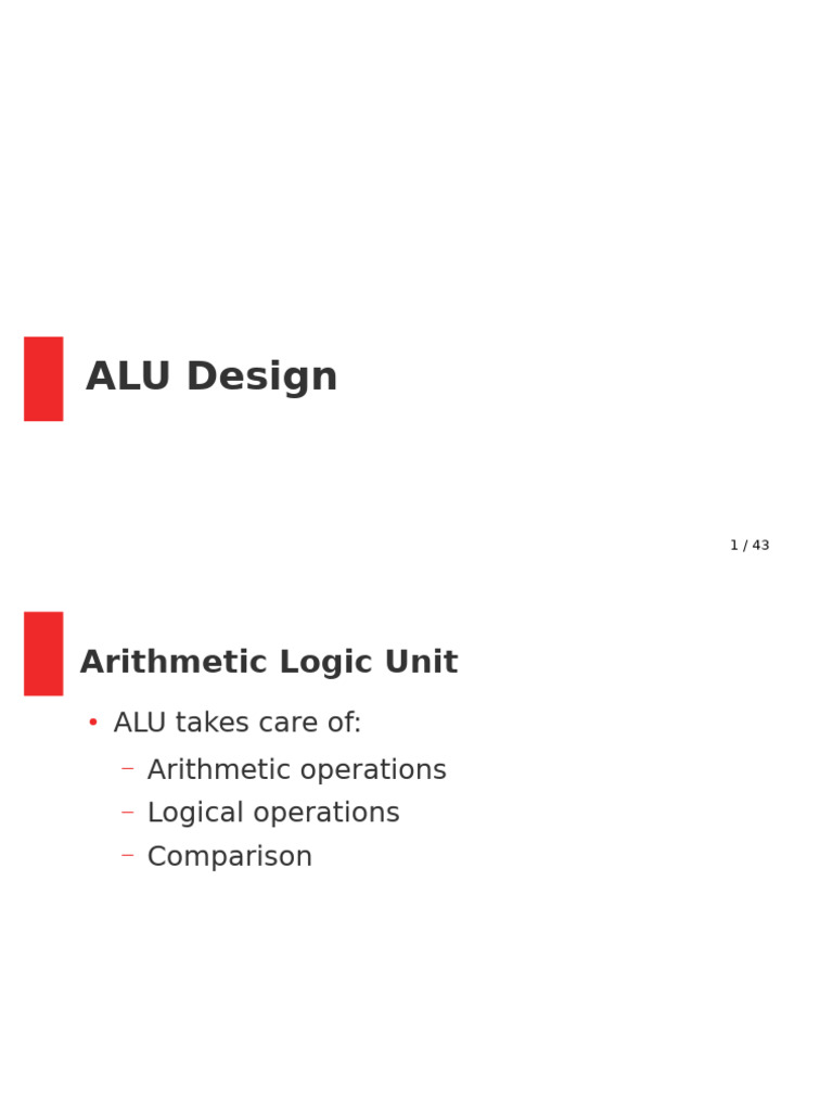 Lecture 3 - ALU Design - Updated | PDF | Digital Electronics | Arithmetic