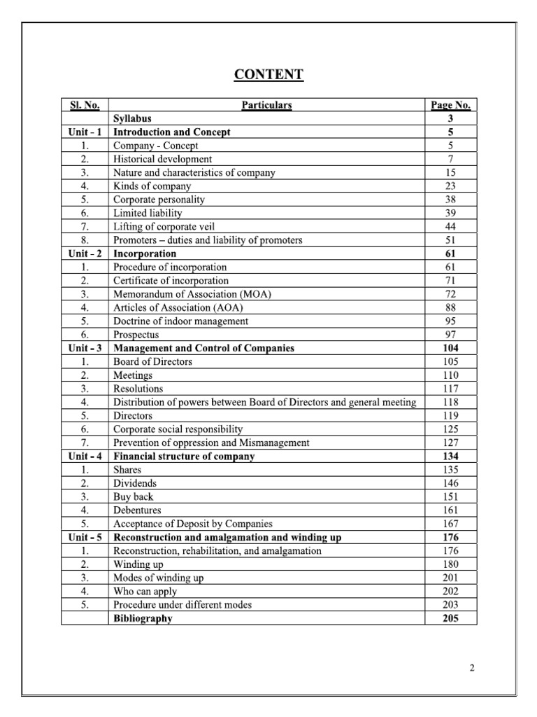 Company Law Notes | PDF