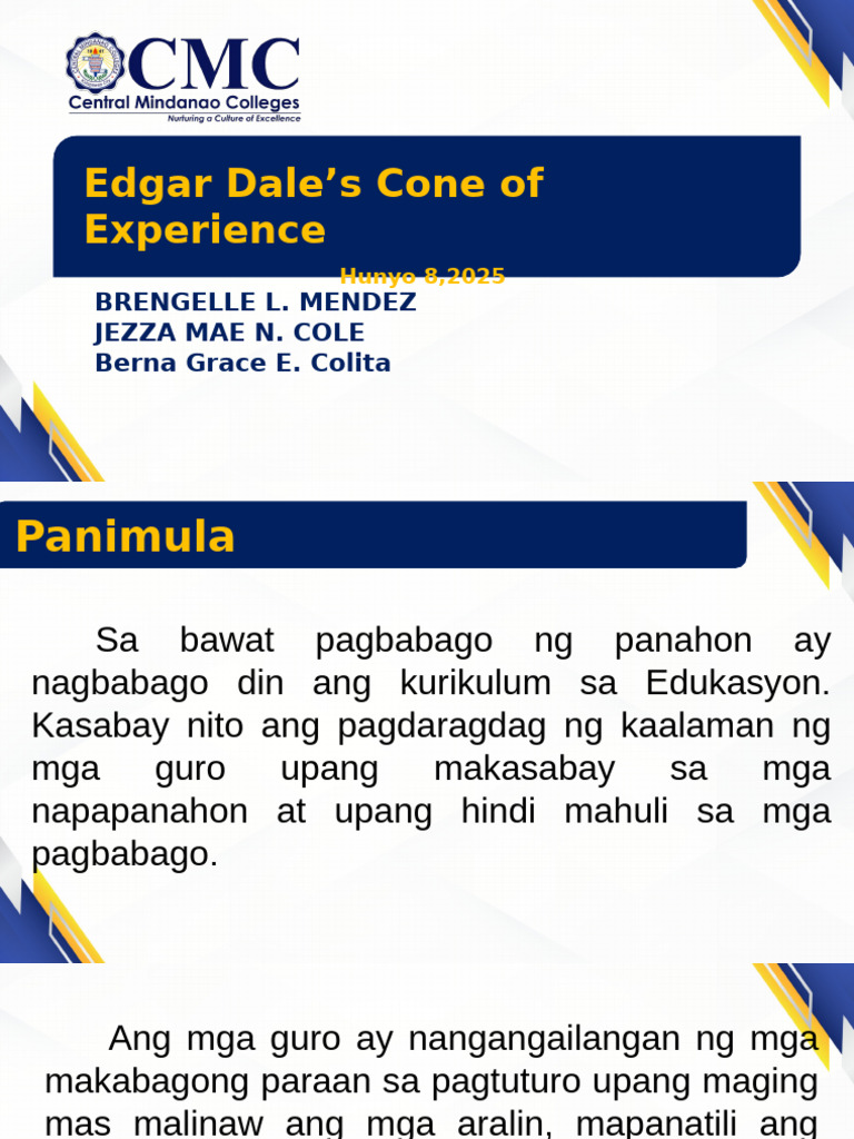 Cone of Experience | PDF