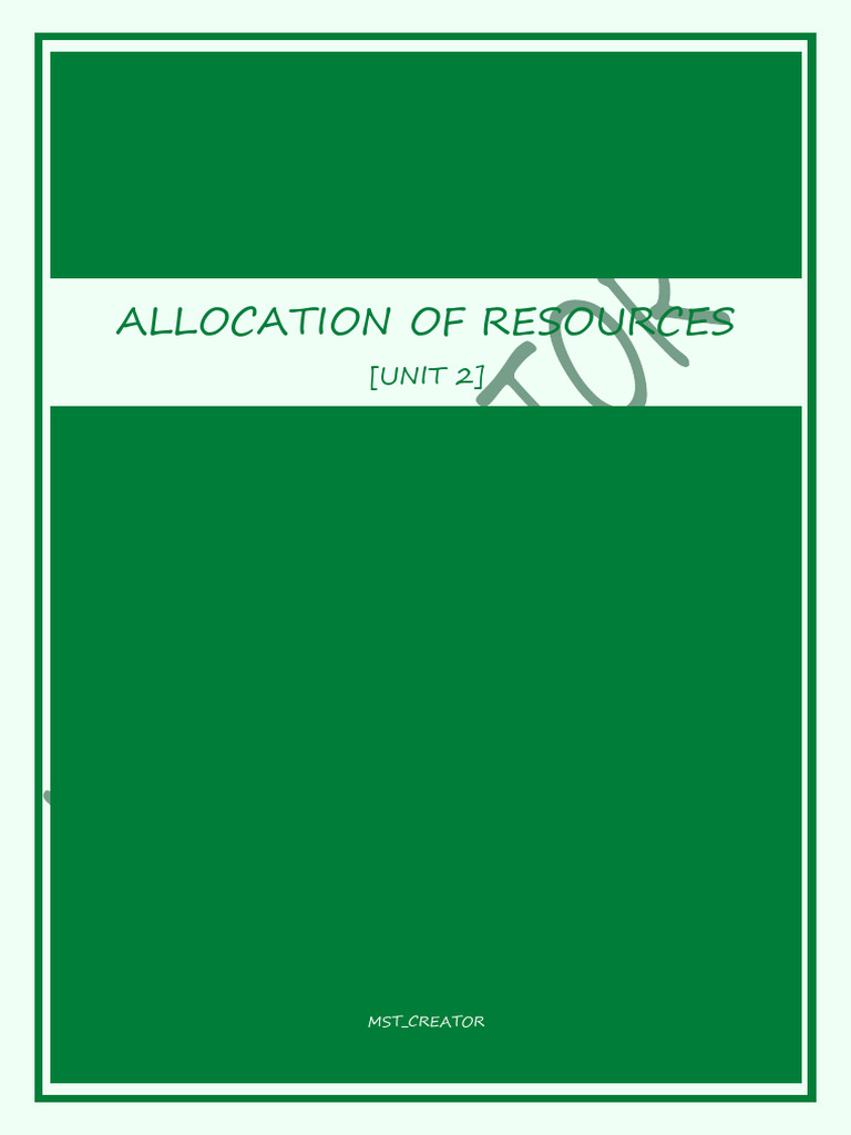 Resource Allocation in Economics | PDF | Price Elasticity Of Demand ...