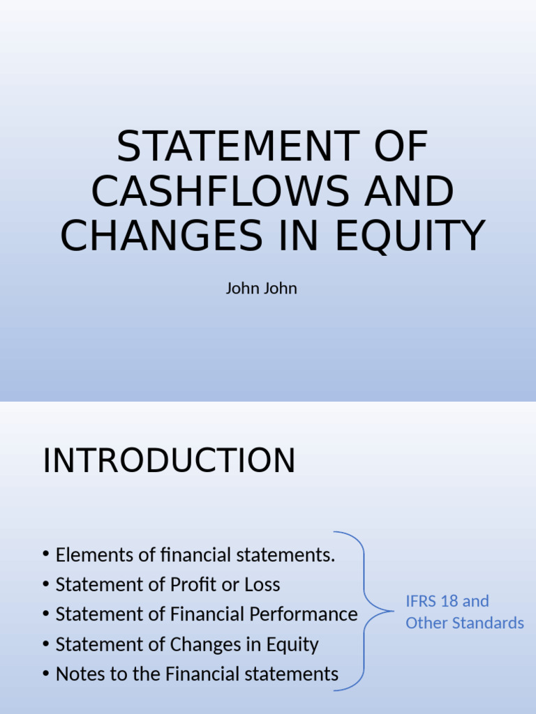 Statement of Cashflows and Changes in Equity | PDF | Equity (Finance ...