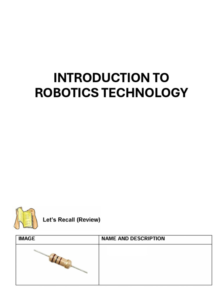 Introduction To Robotics Technology Pdf Robotics Mechatronics