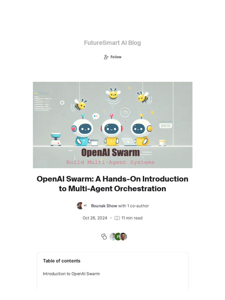 OpenAI Swarm - A Hands-On Introduction To Multi-Agent Orchestration ...