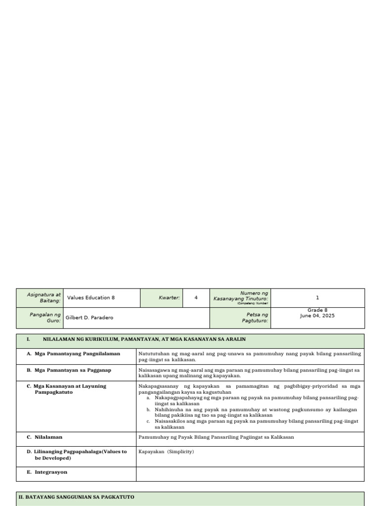 Q1 LE VE 8 Lesson 6 Week 6 | PDF