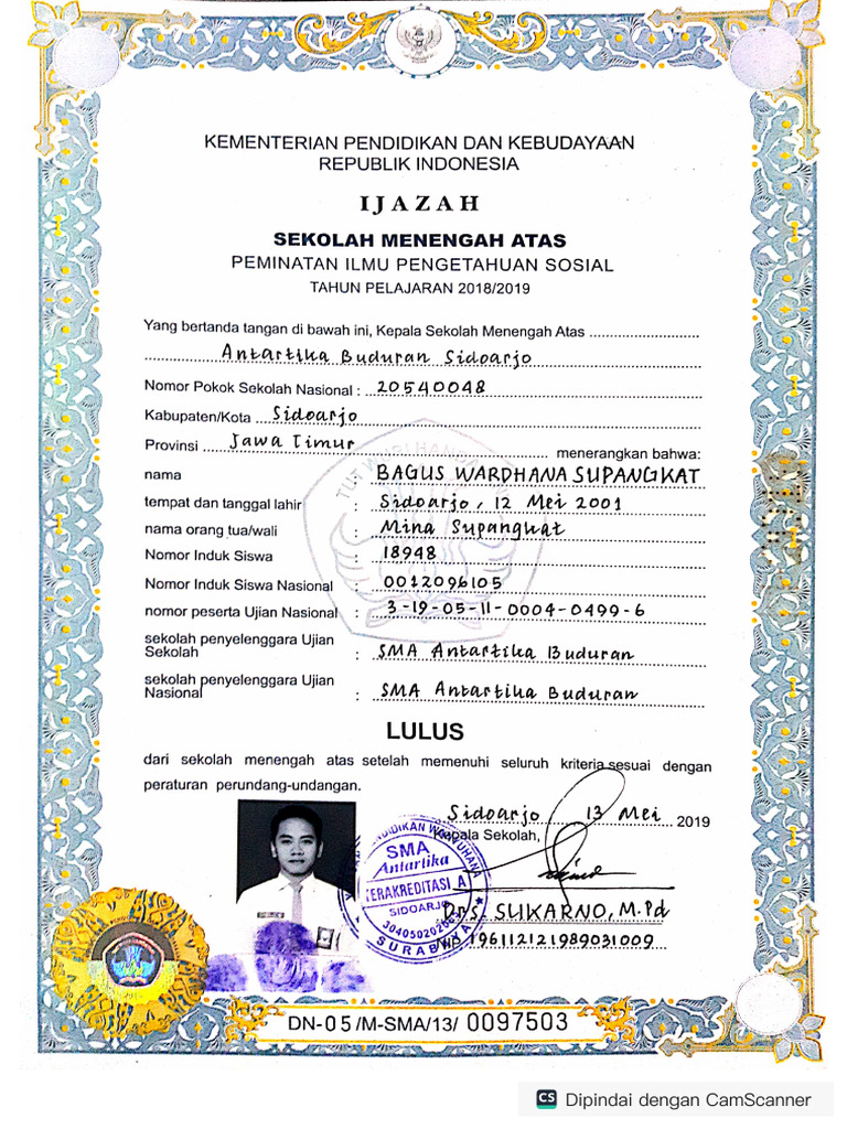 Ijazah SMA | PDF