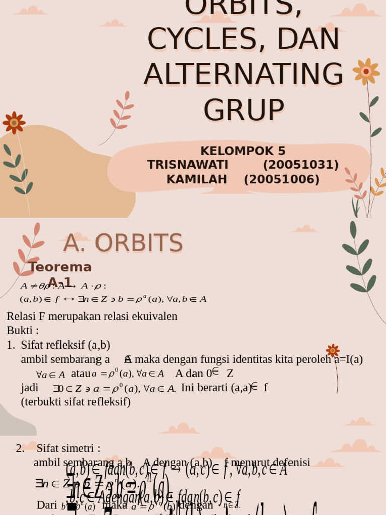 Orbit, Cycle, dan Grup Alternating | PDF